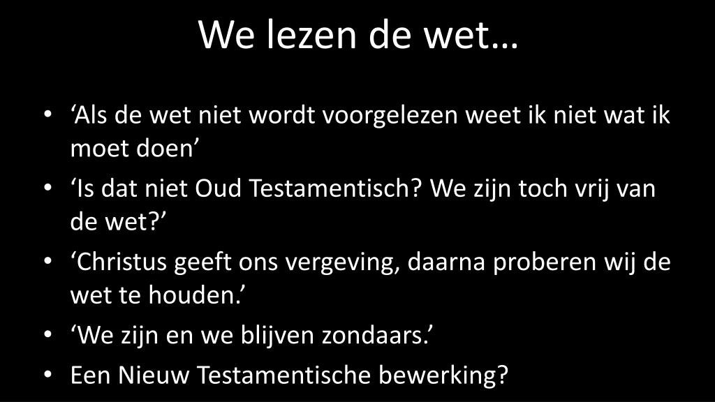 PPT - Hoe luister je naar de wet van God? PowerPoint Presentation, free ...