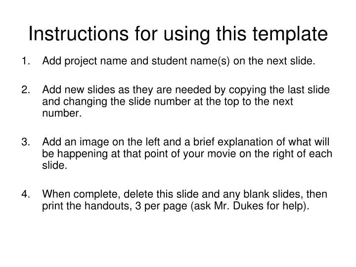 PPT - Instructions for using this template PowerPoint Presentation ...