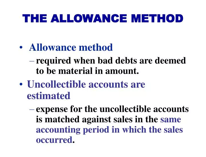 Allowance Method