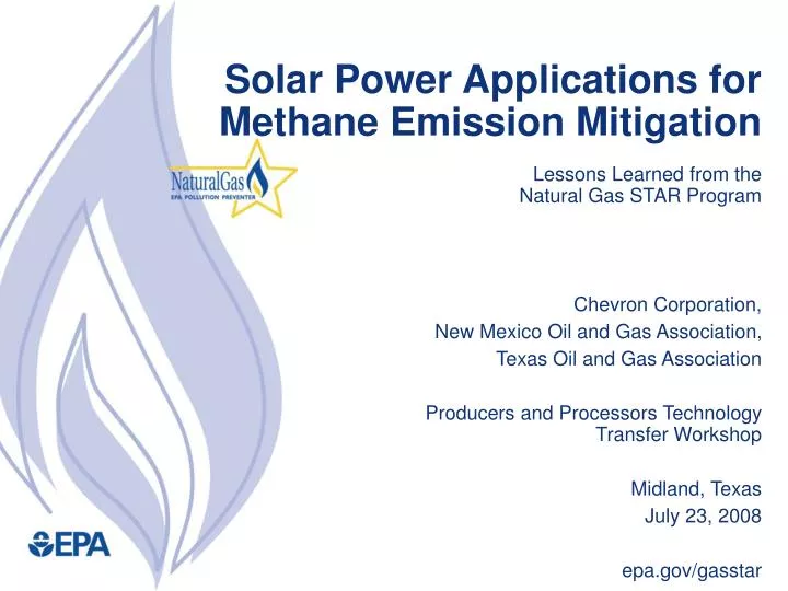 PPT - Solar Power Applications for Methane Emission Mitigation ...