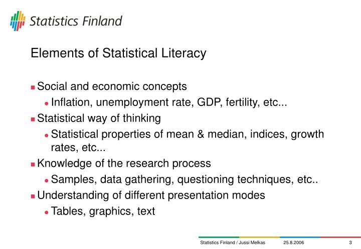 PPT - Dimensions of Statistical Literacy PowerPoint Presentation - ID ...