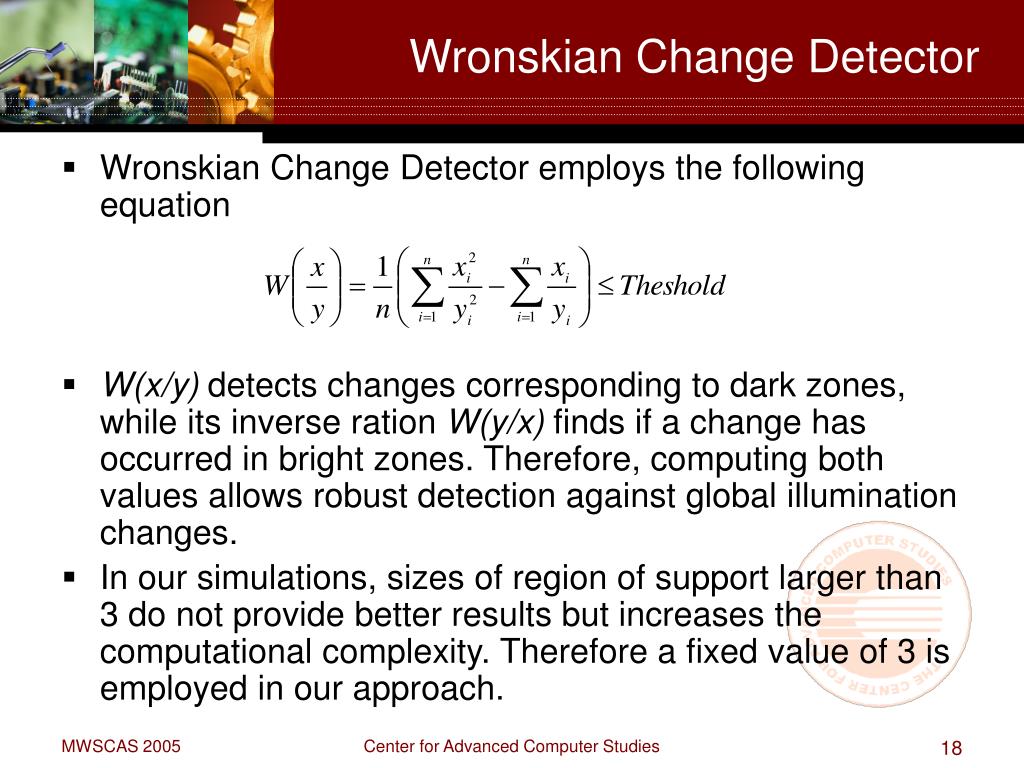 Ppt Real Time Vlsi Architecture For Detection Of Moving Object Using Wronskian Determinant