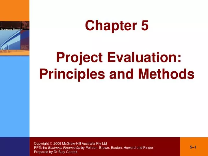 PPT - Chapter 5 Project Evaluation: Principles and Methods PowerPoint ...