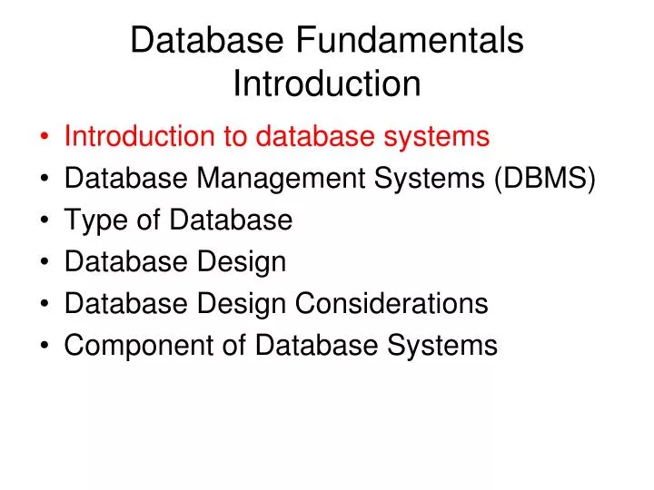 Ppt Database Fundamentals Introduction Powerpoint Presentation Free Download Id 5850187