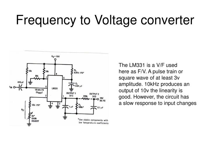 PPT - Frequency to Voltage Converter and Voltage to Frequency Converter ...