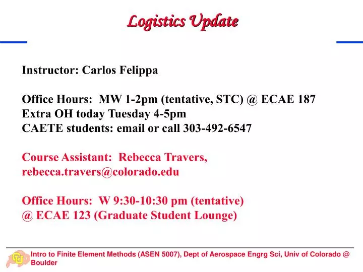 PPT - Logistics Update PowerPoint Presentation, free download - ID:5851021