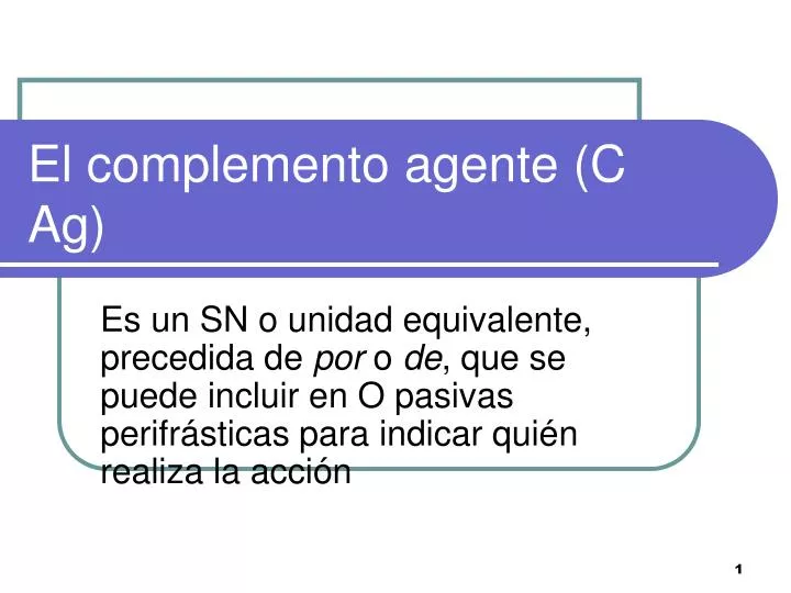 PPT - El complemento agente (C Ag) PowerPoint Presentation, free download - ID:5852075