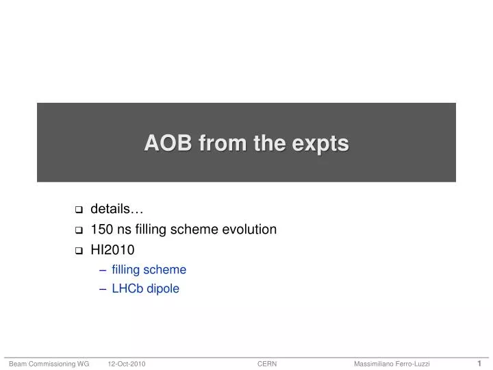 PPT - AOB from the expts PowerPoint Presentation, free download - ID ...