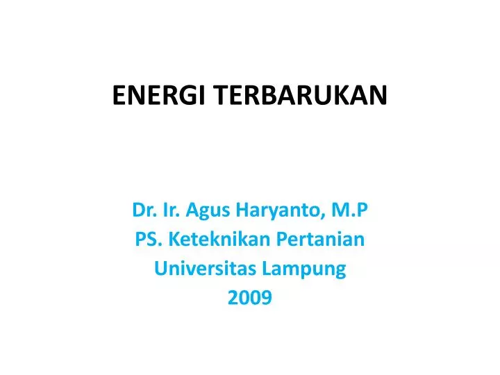 PPT - ENERGI TERBARUKAN PowerPoint Presentation, free download - ID:5854975