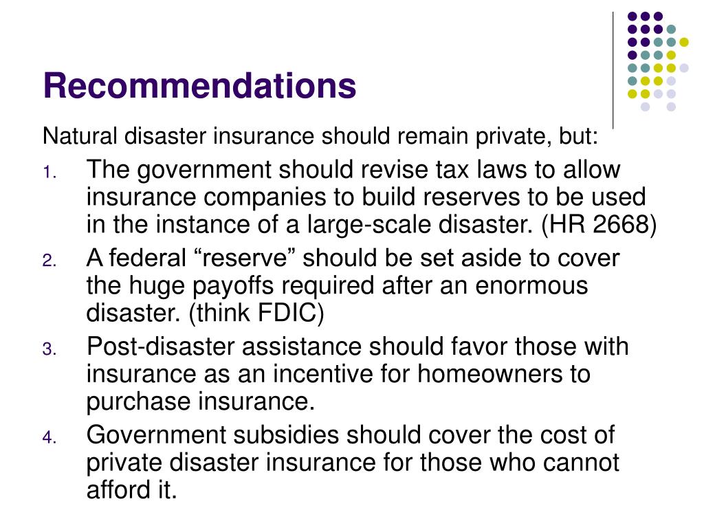 PPT - Federal Disaster Insurance: Addressing Costs & Coverage Gaps in ...