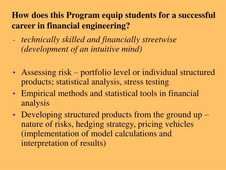 PPT - How does this Program equip students for a successful career in ...