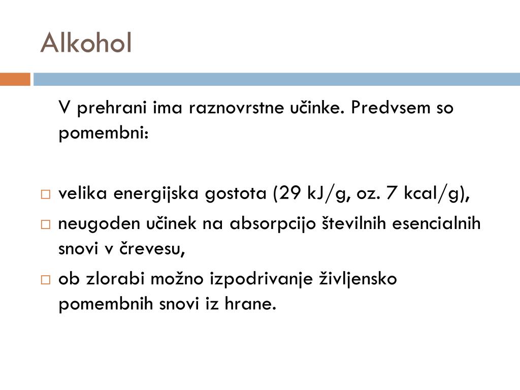 PPT - Osnove gastronomije PREHRANSKI VIDIKI HRANLJIVIH SNOVI - ALKOHOL ...