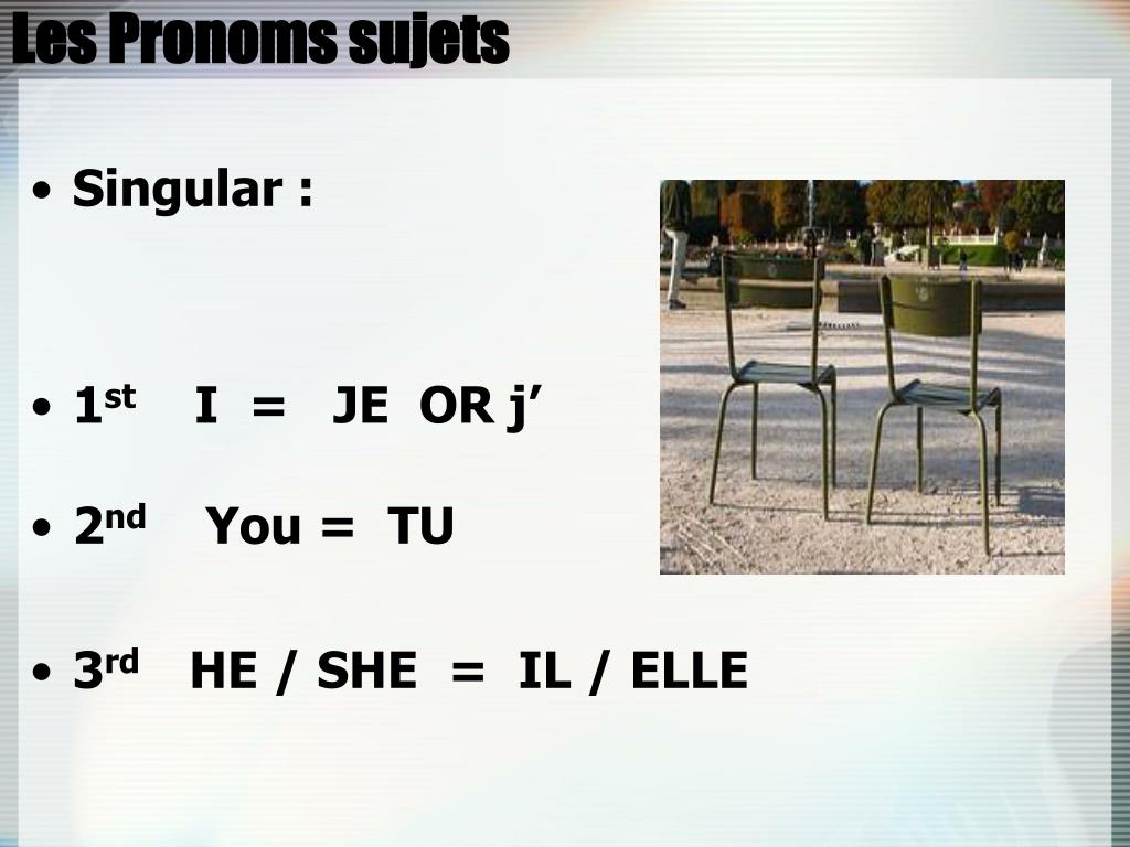 PPT - Pronoms sujets Subject Pronouns PowerPoint Presentation, free ...