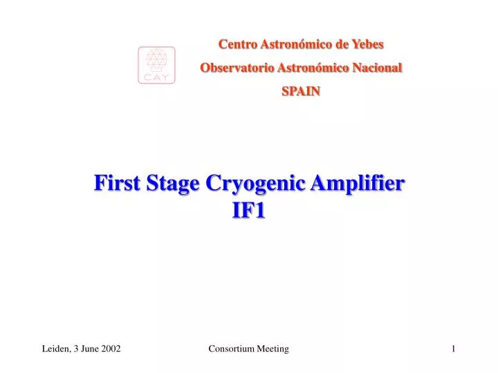 PPT - First Stage Cryogenic Amplifier IF1 PowerPoint Presentation, free ...
