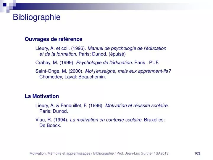 PPT - Bibliographie PowerPoint Presentation, free download - ID:5857782