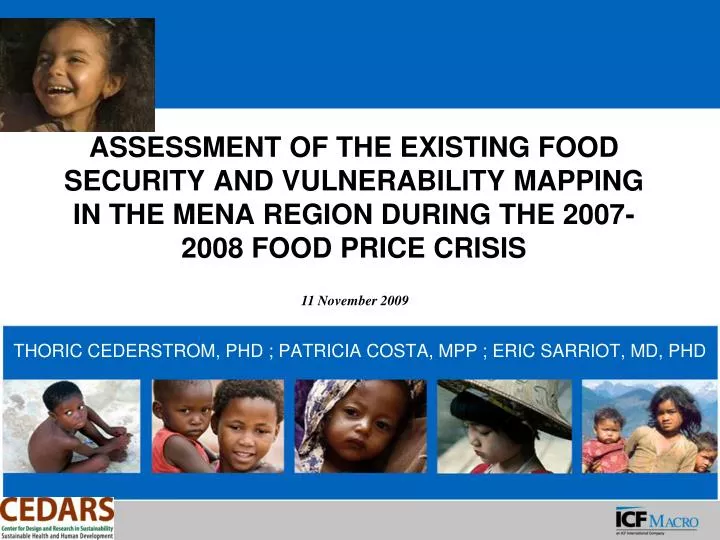 PPT - THORIC CEDERSTROM, PHD ; PATRICIA COSTA, MPP ; ERIC SARRIOT, MD ...