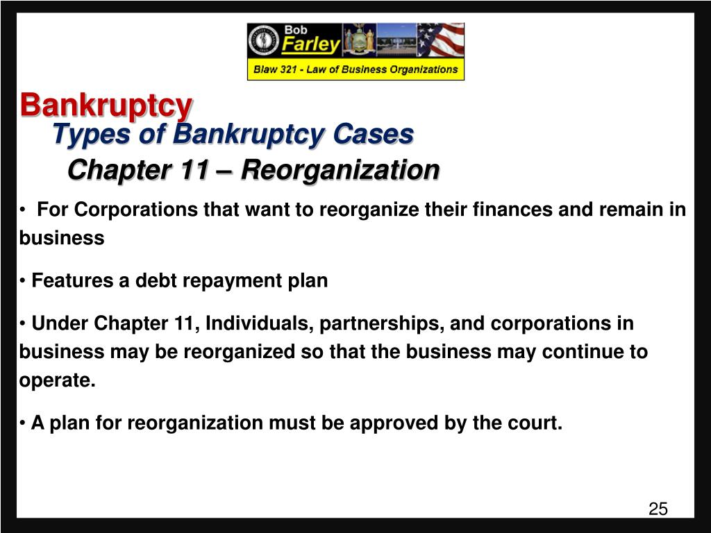 PPT - Slide Set 13 : Bankruptcy Liquidation, Reorganization and ...