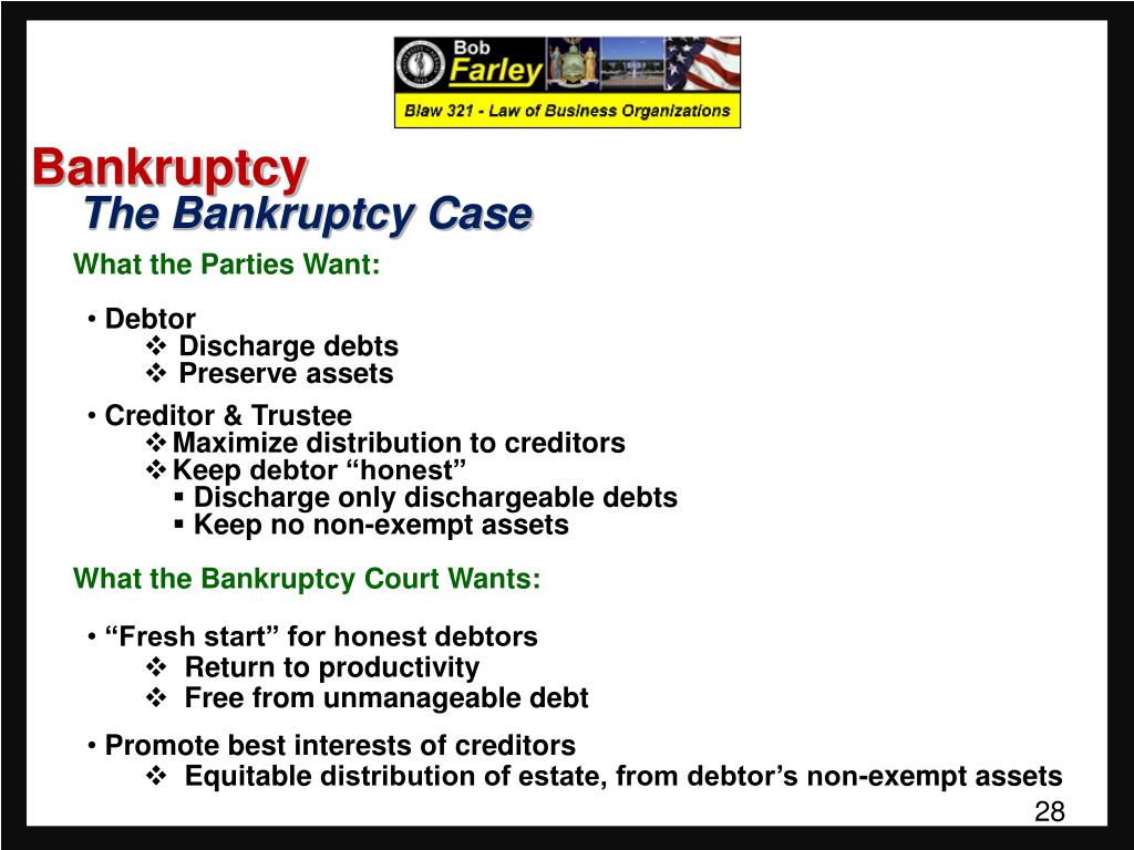 PPT - Slide Set 13 : Bankruptcy Liquidation, Reorganization and ...