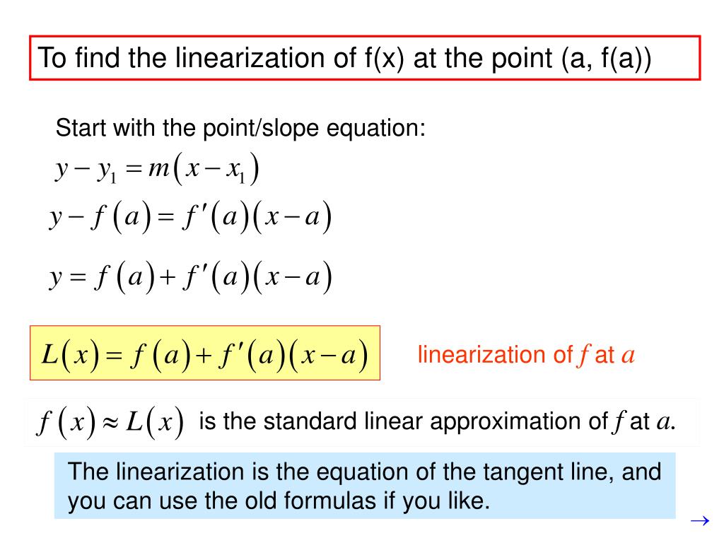 Ppt 4 4 Linearization And Differentials Powerpoint Presentation Free