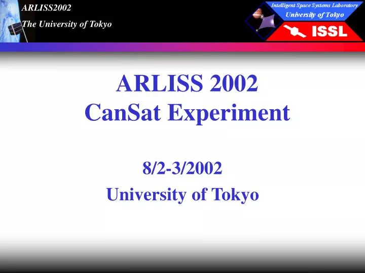 PPT - ARLISS 2002 CanSat Experiment PowerPoint Presentation, free download - ID:5866645