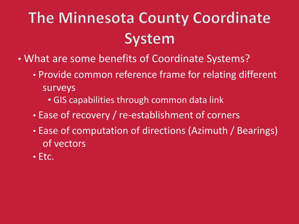 PPT - Understanding the Minnesota County Coordinate System PowerPoint ...