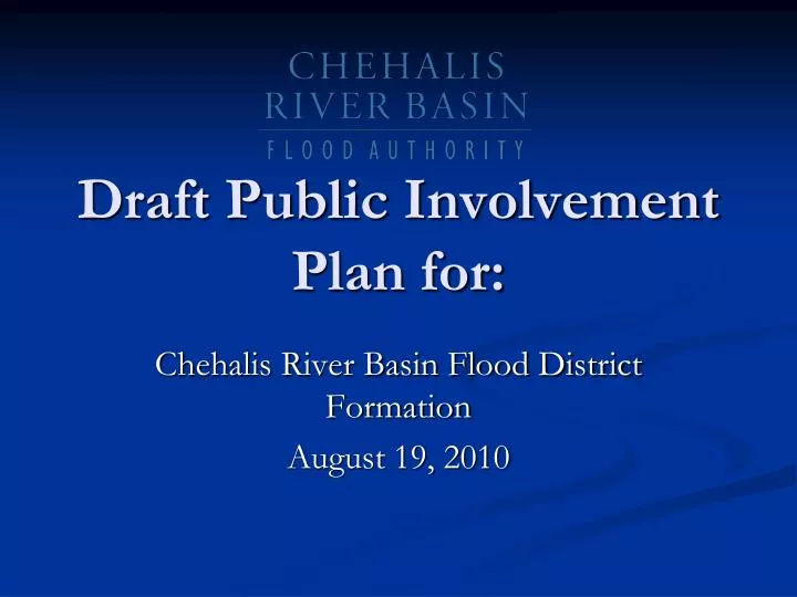 PPT - Draft Public Involvement Plan for: PowerPoint Presentation, free ...