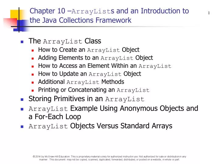 Ppt Chapter 10 Arraylist S And An Introduction To The Java Collections Framework Powerpoint