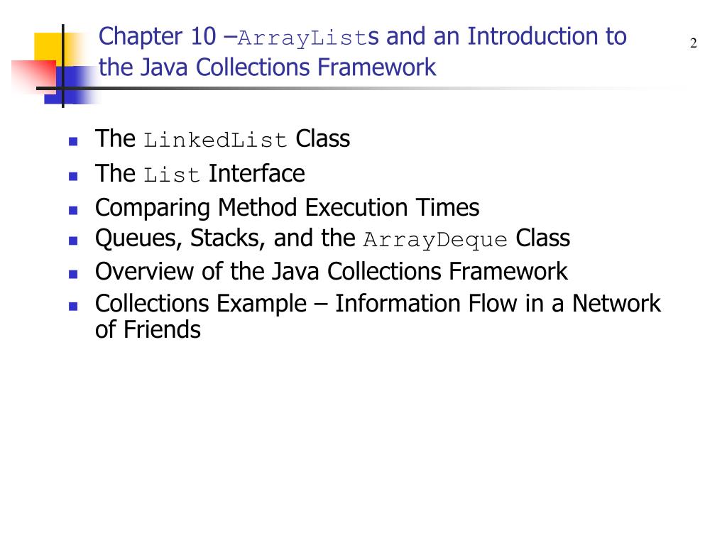 Ppt Chapter 10 Arraylist S And An Introduction To The Java Collections Framework Powerpoint