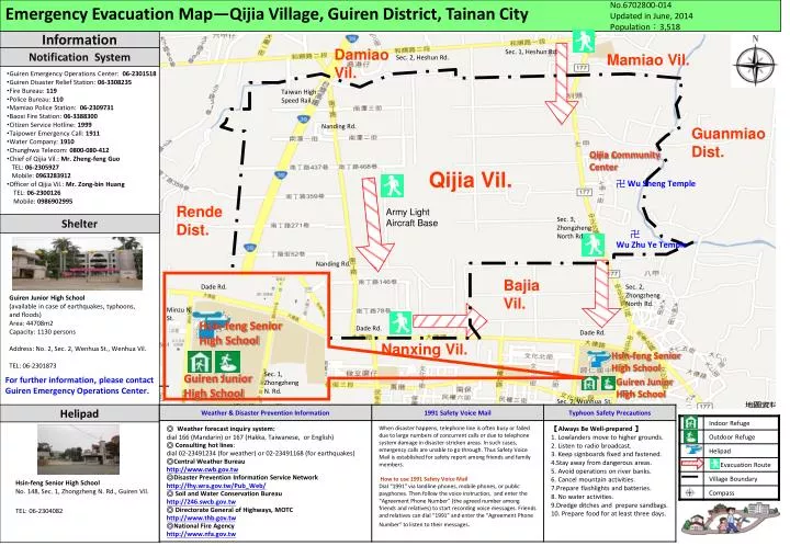 PPT - Emergency Evacuation Map—Qijia Village, Guiren District, Tainan ...