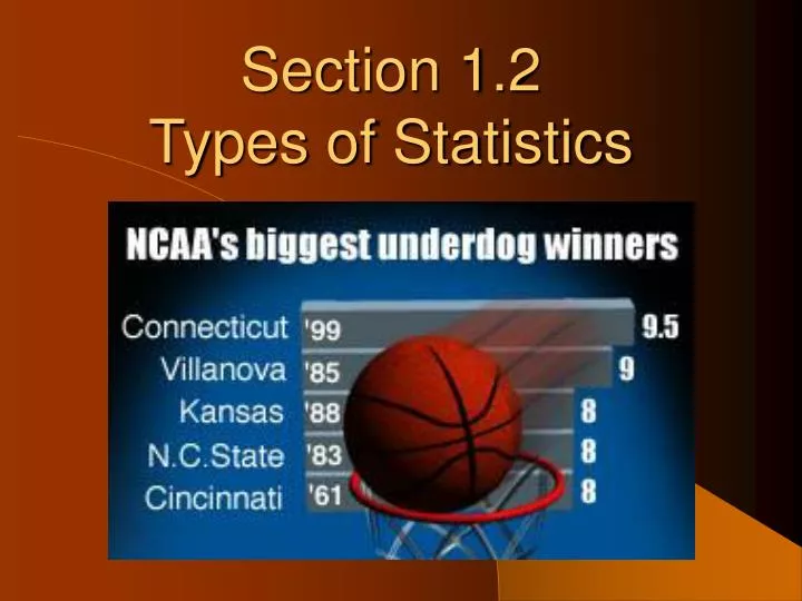 PPT - Section 1.2 Types of Statistics PowerPoint Presentation, free ...