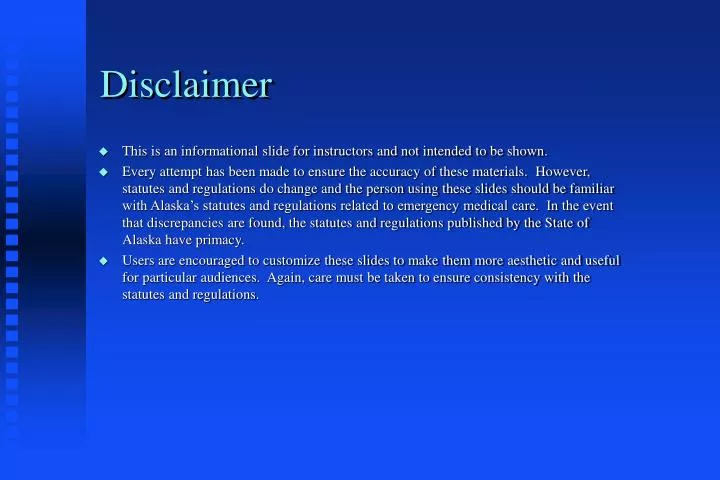 PPT - Disclaimer PowerPoint Presentation, free download - ID:5872550