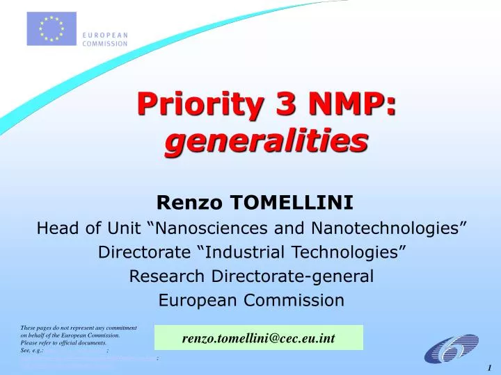 PPT - Priority 3 NMP: generalities PowerPoint Presentation, free ...