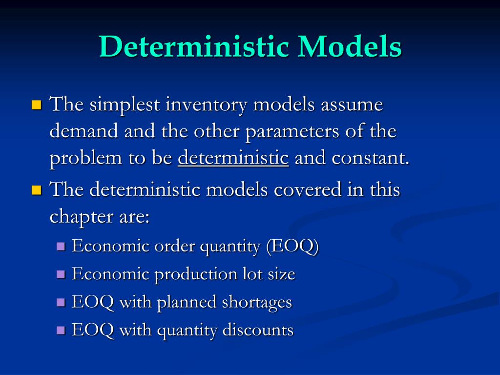 Ppt Inventory Models Deterministic Demand Powerpoint Presentation
