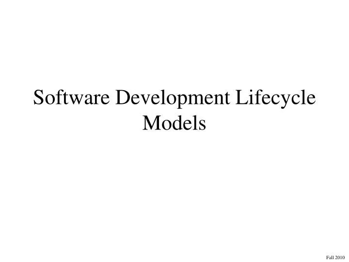 PPT - Software Development Lifecycle Models PowerPoint Presentation, free download - ID:5875306