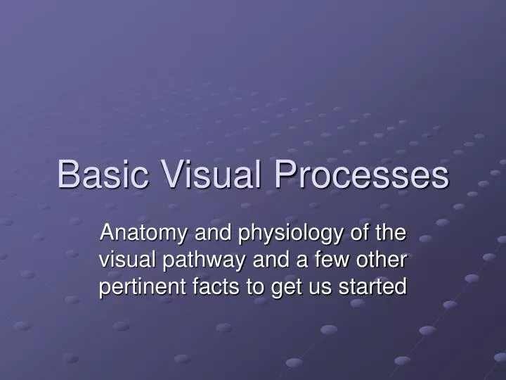 PPT - Basic Visual Processes PowerPoint Presentation, free download ...