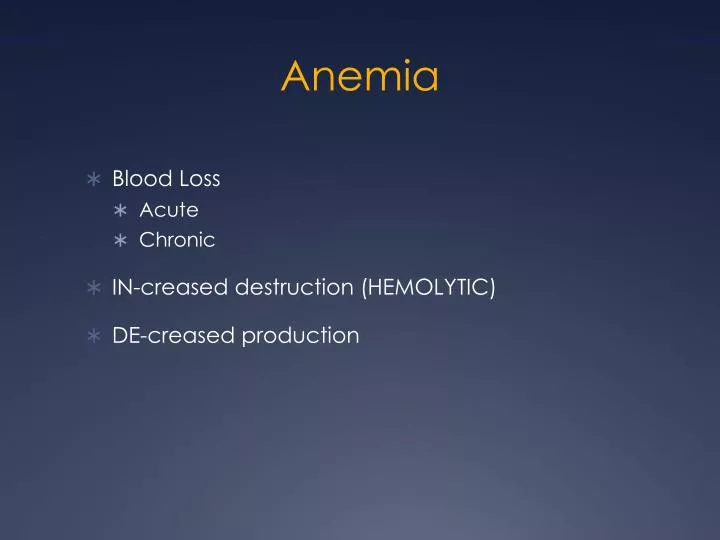PPT - Anemia PowerPoint Presentation, free download - ID:5876183
