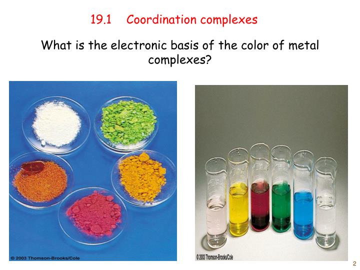 PPT - The d block metal form coordination complexes with molecules and ...