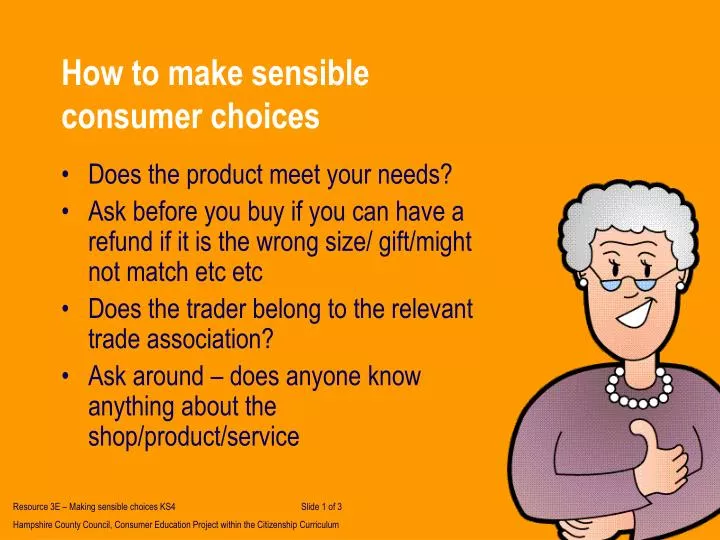 PPT - How to make sensible consumer choices PowerPoint Presentation ...