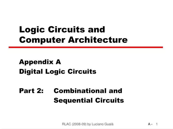 PPT - Logic Circuits and Computer Architecture PowerPoint Presentation ...