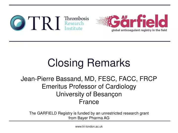 PPT - Closing Remarks PowerPoint Presentation, free download - ID:5877732