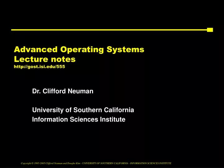 Ppt Advanced Operating Systems Lecture Notes Gostisi555 Powerpoint
