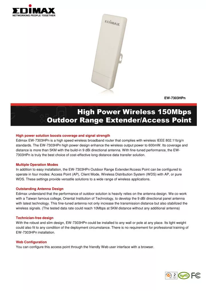 PPT - High Power Wireless 150Mbps Outdoor Range Extender/Access Point ...