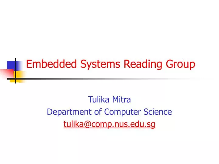 PPT - Embedded Systems Reading Group PowerPoint Presentation, free ...