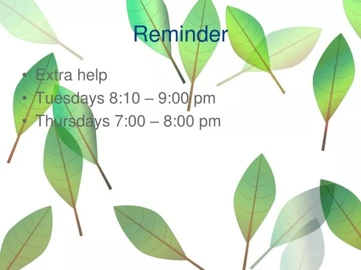 PPT - Reminder PowerPoint Presentation, free download - ID:5878748