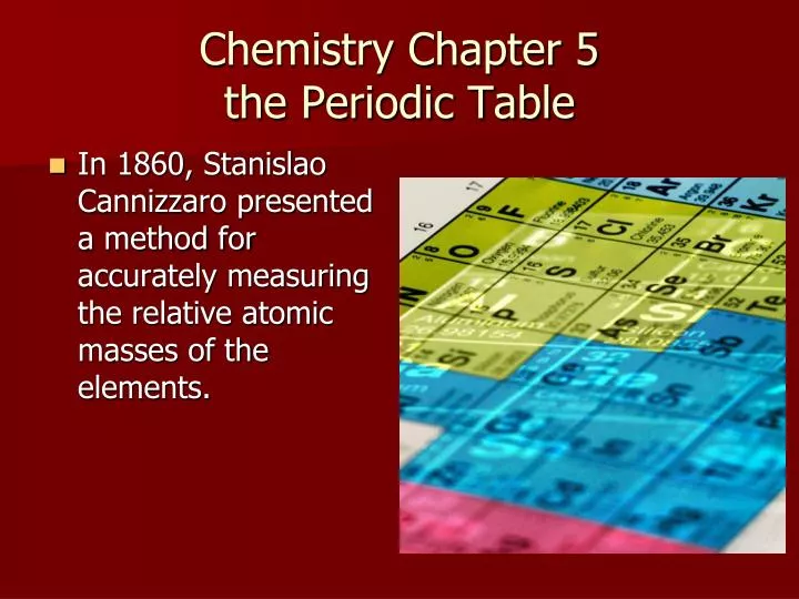 PPT - Chemistry Chapter 5 the Periodic Table PowerPoint Presentation ...