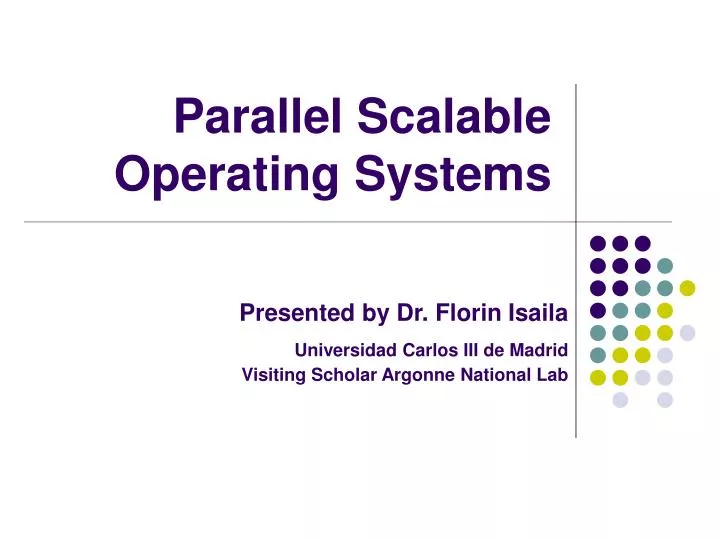 PPT - Parallel Scalable Operating Systems PowerPoint Presentation, free ...
