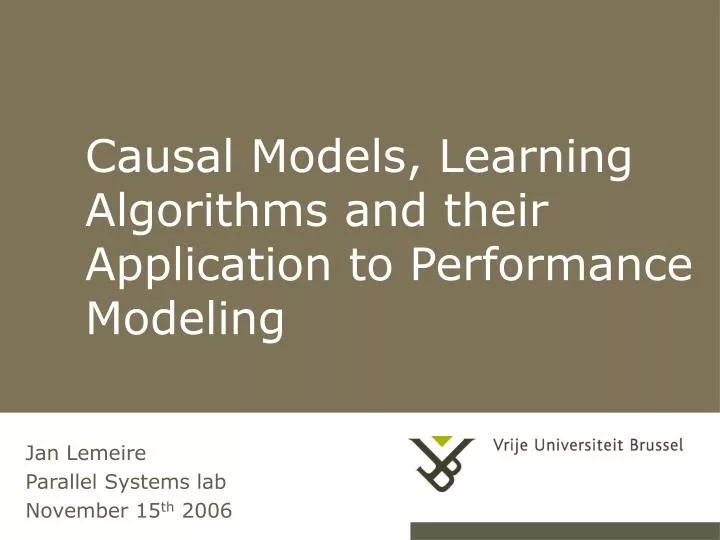 Ppt Causal Models Learning Algorithms And Their Application To 7816