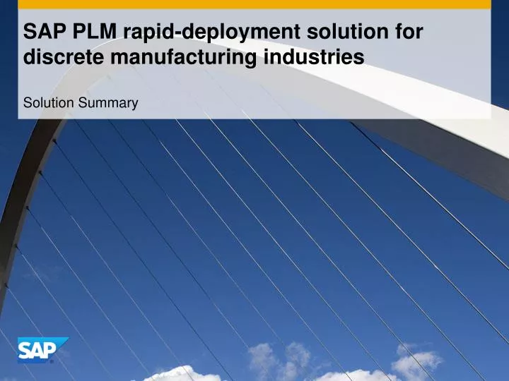 PPT - SAP PLM rapid-deployment solution for discrete manufacturing ...