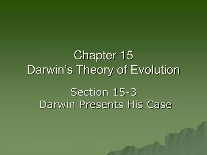 PPT - Chapter 15 Darwin’s Theory of Evolution PowerPoint Presentation ...