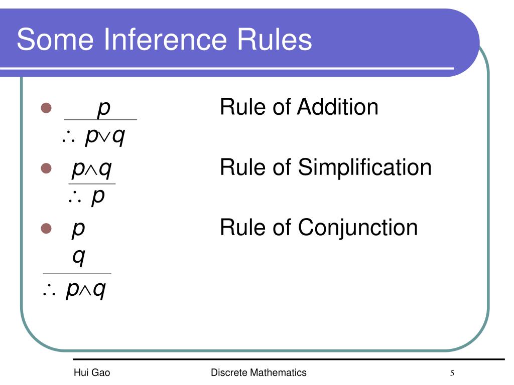 PPT 1 5 Rules Of Inference PowerPoint Presentation Free Download 